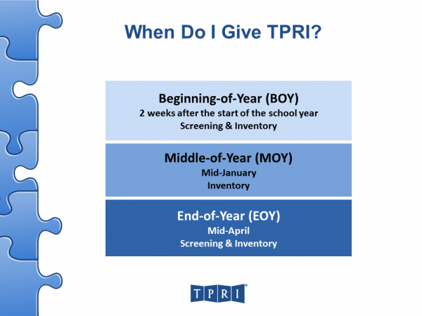 Unit 3. How and When Do We Administer the TPRI in Grade 1? | Texas Gateway