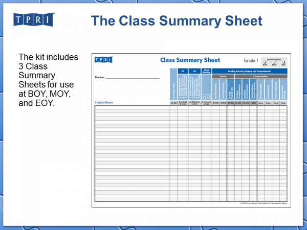 Unit 3. How and When Do We Administer the TPRI in Grade 1? | Texas Gateway