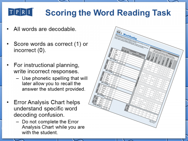 Unit 3. How and When Do We Administer the TPRI in Grade 1? | Texas Gateway