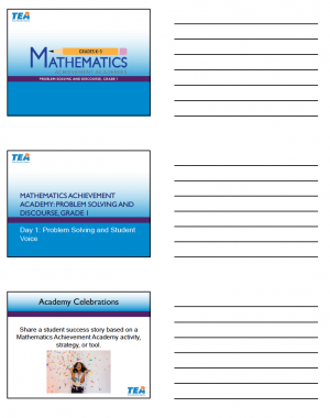 Mathematics Achievement Academy: Problem Solving and Discourse, Grade 1 ...